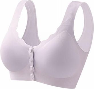 Generic Sous-v&ecirc;tements tendance et d&eacute;contract&eacute;s pour femmes sur le devant pour les personnes &acirc;g&eacute;es - Doux pour la peau et confortable - Soutien-gorge sans bre