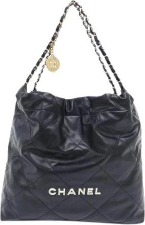 Chanel Pre-owned Sac bandouli&egrave;re 22 Line en cuir de veau - Femme - Pre-owned - Noir - Taille: ONE Size
