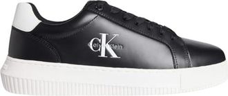 Calvin Klein Baskets Homme Chunky Mono en Cuir, Noir (Black/Bright White), 42