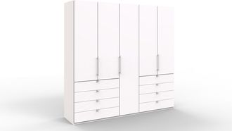 Wiemann Loft Kleiderschrank, Schlafzimmerschrank, Gleittürenschrank, Drehtürenschrank, mit Schubladen, in weiß, B/H/T 250 x 236 x 58 cm