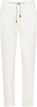 Eleventy Straight-Leg-Hose mit Kordelzug - Weiß