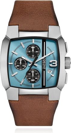 Diesel Homme, Accessoires, Brun, Taille: ONE Size Montre &agrave; Bracelet en Cuir