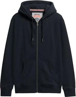 Superdry Essential Logo Zip Hoodie HB Sweater, Eclipse Navy, XXL Mens