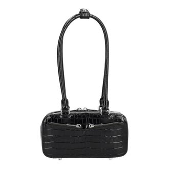 Self Portrait Croc Leather Mini Schultertasche - - Bags - Damen - Schwarzk - ONE SIZE
