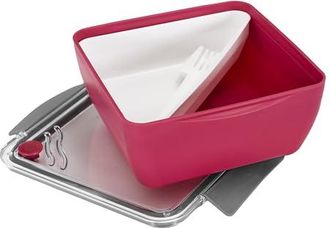 COOK CONCEPT Lunchbox mit Ventil/herausnehmbarem Fach, 19.5cm x 18.5cm x 9cm, Rot/Lila/Blau/Grün