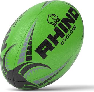 Rhino Cyclone XV Trainingsball, Rugbyball, Neongrün, Größe 5