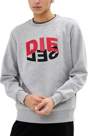 Diesel Sweatshirt Regular Fit Pullover - S-GIRK-N80 Grau Superweicher Herren Pullover