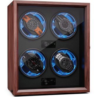 Klarstein Klarstein - Remontoir pour montres automatiques, remontoir de montre automatique pour 4 montres, remontoir de montre automatique avec porte en