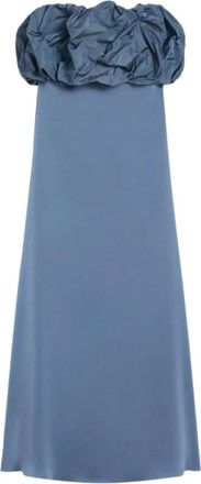 Max Mara Femme, Robes, Bleu, Taille: 38 FR Robe bustier en satin et taffetas