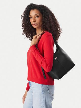 Tommy Jeans Handtasche Tommy Jeans Tjw City Bucket AW0AW19062 Schwarz