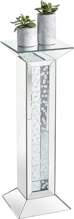 Xora Dekos&auml;ule, Silber, Glas, Holzwerkstoff, 30.5x89x30.5 cm, Wohnzimmer, Wohnzimmertische, Blumenst&auml;nder