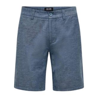 Only & Sons Only & Sons, Homme, Shorts, Bleu, Taille: XS Short Bermuda en Coton et Lin