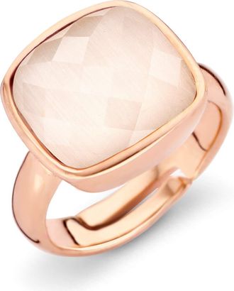 Orphelia Damen-Ring 925 Silber teilvergoldet Zirkonia Creme Quadratschliff Gr. 60 (19.1)-ZR-7198/CR/60