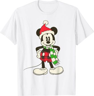 Disney Vintage Mickey Mouse in Santa Hat T-Shirt T-Shirt