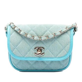 Chanel Sac bandouli&egrave;re matelass&eacute; en jean Pre-owned - Femme - Pre-owned - Bleu - Taille: ONE Size