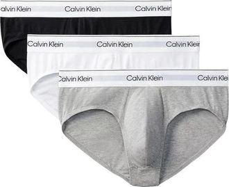 Calvin Klein Homme, Sous-vêtements, Blanc, Taille: S Slip Hip en Coton Gris Lot de 3