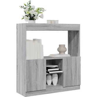 vidaXL Buffet haut sonoma gris 92x33x100 cm bois dingénierie Vidaxl