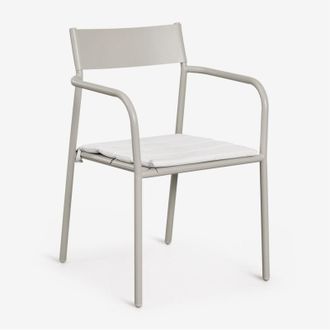 Sklum Chaise de jardin empilable avec accoudoirs en acier Tossa SKLUM Vert Kaki