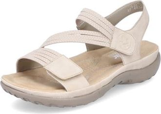 Rieker Femme Sandales 64870, Dame Sandales Fines,Chaussure dété,Sandale dété,Confortable,Plate,Beige (Beige / 62),36 EU / 3.5 UK