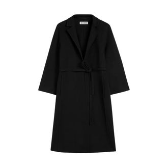 Jil Sander Manteau Ceintur&eacute; en Laine - Femme - Manteaux - Noir - Taille: 36 FR