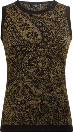 Etro haut sans manches à motif cachemire - Noir