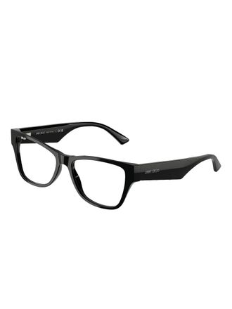 Jimmy Choo Eyewear Eckige Brille mit Logo-Detail - Schwarz