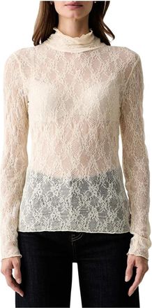 Twinset Dolcevita Stretch Ajust&eacute; - Femme - Tops - Beige - Taille: 42 FR