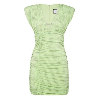 Philipp Plein Femme, Robes, Vert, Taille: 42 FR Jersey Mini Dress Strass Signature