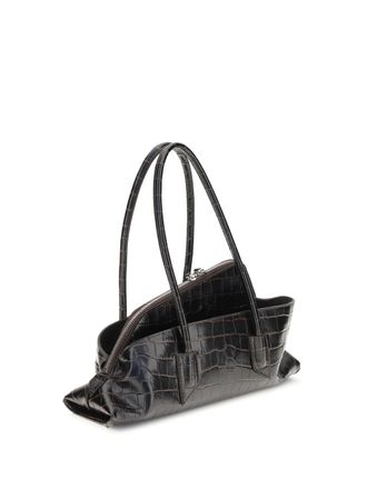 The Attico La Passeggiata Calfskin Leather Shoulder Bag - Brown