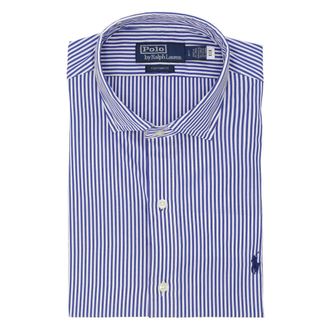 Ralph Lauren Homme, Chemises, Bleu, Taille: S Chemise Ray&eacute;e avec Logo Brod&eacute;