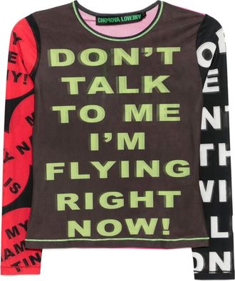 Chopova Lowena haut à slogan imprimé - Noir