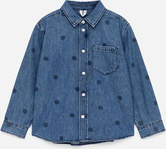 Arket Jeanshemd Mit Print -Blau