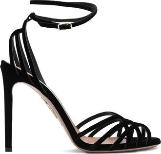 Aquazzura Wild Dream Sandalen aus Samt 105mm - Schwarz