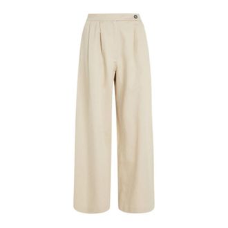 Tommy Hilfiger Weitgeschnittene Hose aus Stoffmischung - - Trousers - Damen - Beige - S