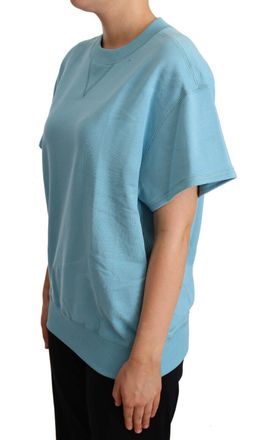 Dolce & Gabbana Womens Blue Cotton Short Sleeves Crew Neck Top