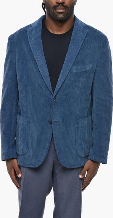 Corneliani CC COLLECTION Einreihiger Blazer ECUADOR aus geripptem Samt Corneliani