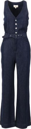 7 For All Mankind Femme, Combinaisons et Ensembles, Bleu, Taille: 36 FR Tuta Wide Leg Tailored Jumpsuit