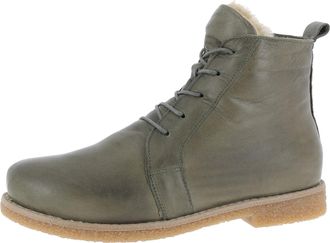 Andrea Conti Damen Stiefelette Leder Schnürboot Krepp Crepe Laufsohle 0344616, Größe:39 EU, Farbe:Grün