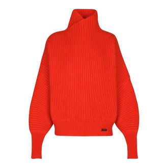 Balmain Femme, Pulls, Rouge, Taille: 36 FR Pull en Maille Mohair avec D&eacute;tail Col