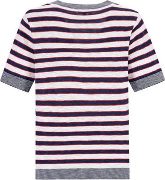 Hajo Rundhalspullover Pullover 1/2 Arm Ringel