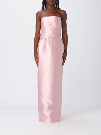 Solace London Robe de soir&eacute;e longue en satin &agrave; &eacute;paules d&eacute;nud&eacute;es avec fente