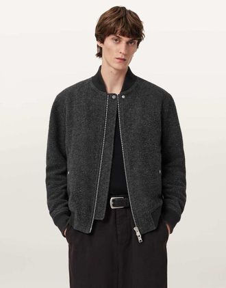 AllSaints Saku - Bomberjacke in Anthrazit-Grau