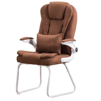 Generic Moderner, ergonomischer Gaming-Stuhl mit PU-Lederbezug, bequemer Computerstuhl f&uuml;r Homeoffice, robuster Konferenzstuhl mit Armlehnen, ohne Rollen, ide