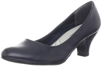 Easy Street Fabulous Chaussures à Talons Ronds en Cuir synthétique, Bleu Marine, 40 EU X-Large