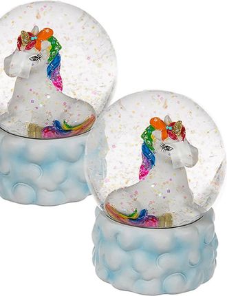 Out of the Blue Schöne Regenbogen-Einhorn-Schneekugel auf hübschem Wolkensockel