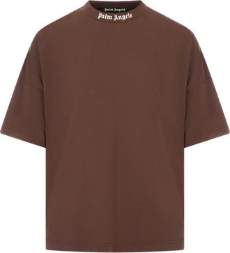 Palm Angels Homme, Tops, Brun, Taille: M Classic Logo Over Tee
