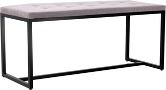 Clp Sitzbank Barci I Moderne Bank | Hochwertige Polsterbank mit schwarz pulverbeschichteten Eisengestell, Farbe:grau, Material:Stoff