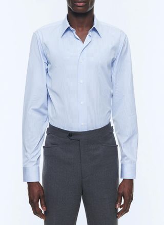 Fursac Chemise ray&eacute;e &agrave; col droit en coton - Taille 37 - Homme