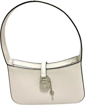 Michael Kors Lyra Petit sac à main en relief avec fermeture éclair, Blanc (Optic White)