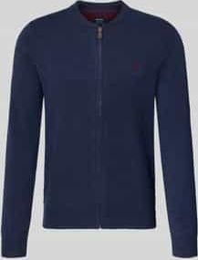 Mc Neal Regular Fit Strickjacke aus reiner Wolle mit Logo-Stickerei